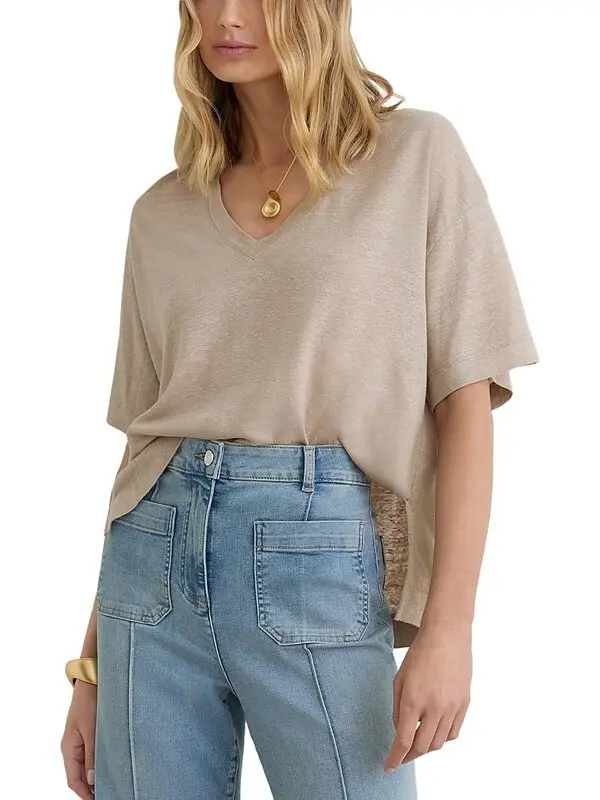 REISS Ember Tee - Stone Neutral