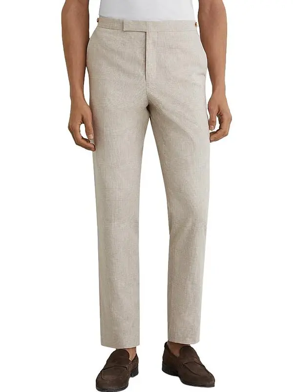 REISS Tailored Fit Suit Trousers - Oatmeal Brown
