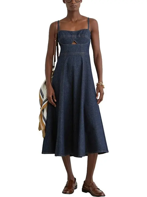 REISS Emma Denim Dress - Indigo Blue
