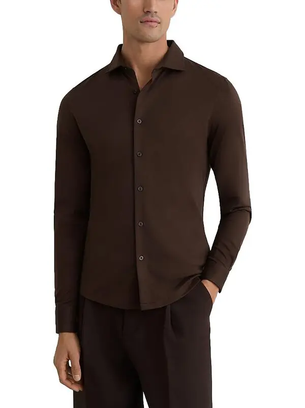 REISS Slim Fit Shirt - Brown
