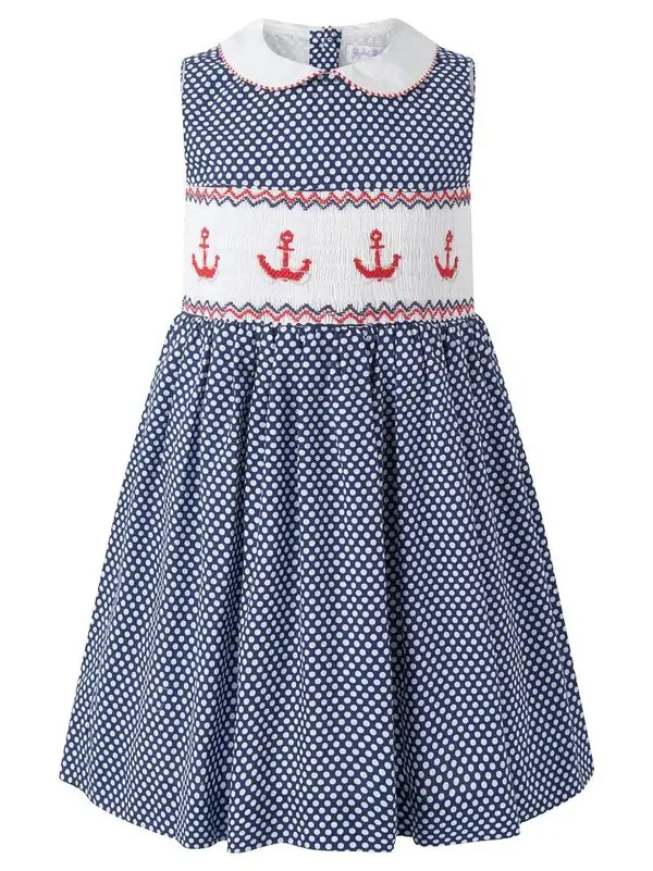 RACHEL RILEY Anchor Smocked Dress - Navy