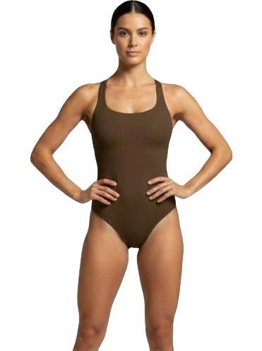 Wallien Nerida Scoop Neck One-piece Swimsuit - Coffee