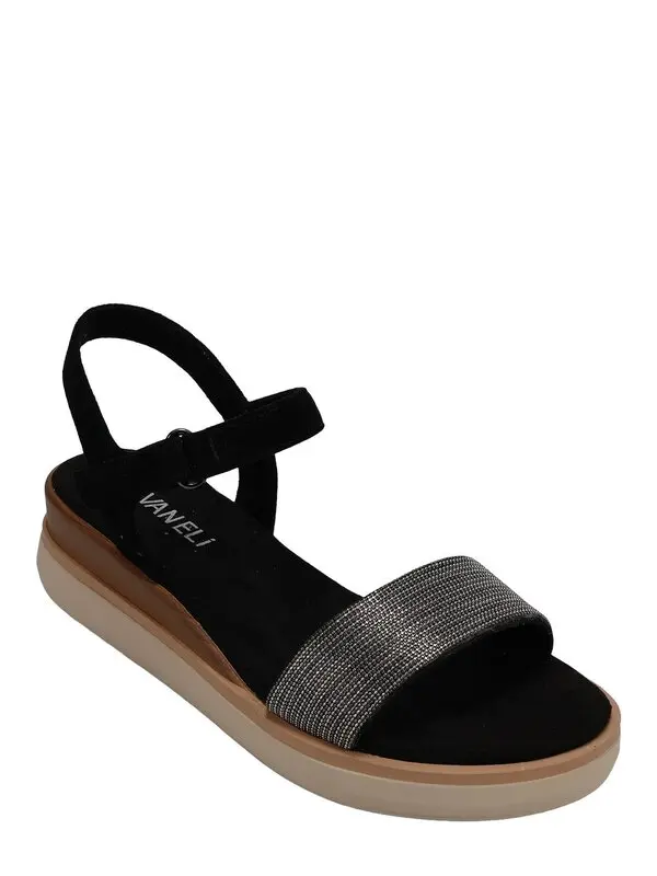 Vaneli Huggy Slingback Platform Wedge Sandal - Black