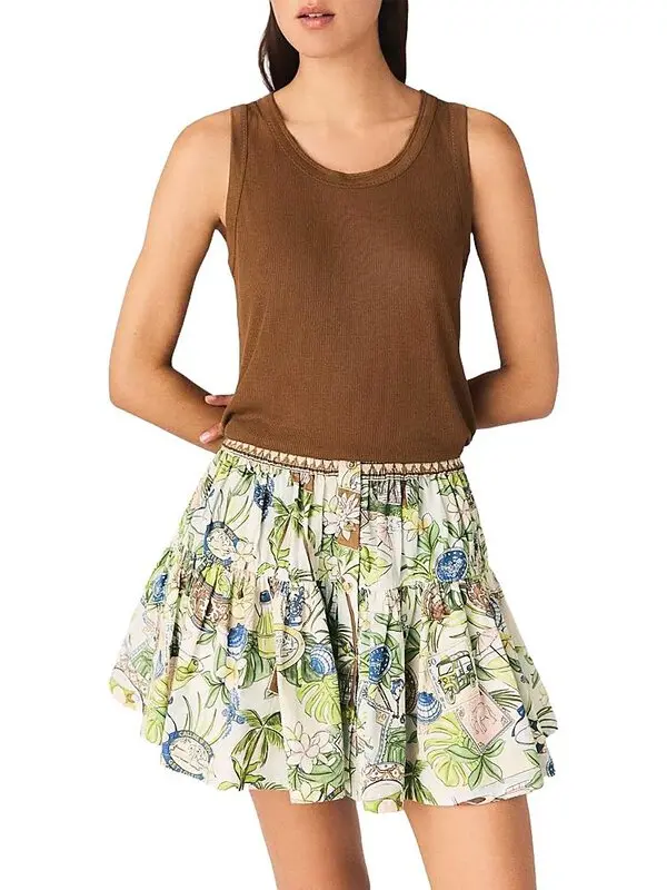 Maje Rib-knit Lyocell Top - Brown