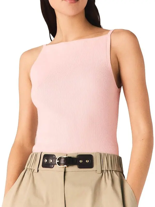 Maje Liyo High Neck Top - Pink