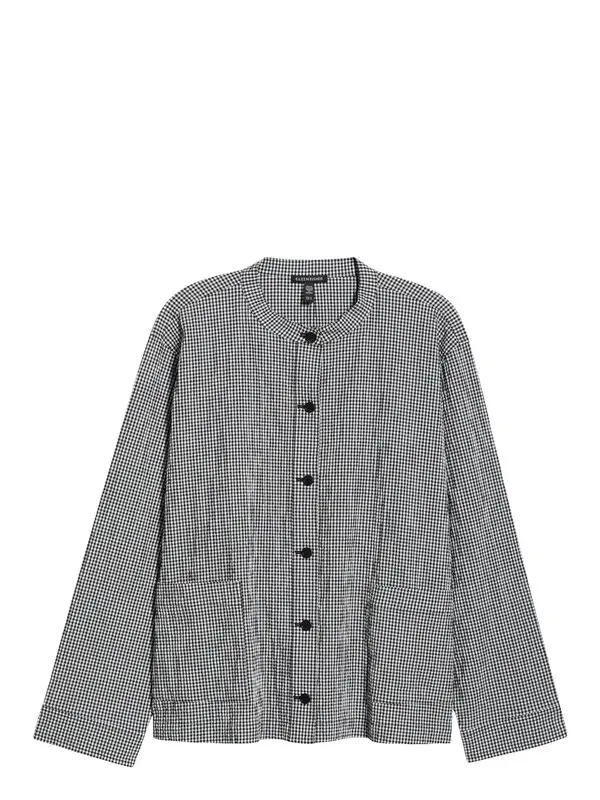 Eileen Fisher Check Print Jacket - Black/white