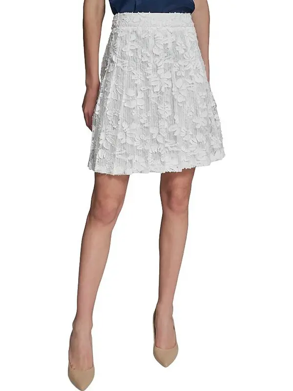 Karl Lagerfeld Paris Mini Lace Skirt - Soft White
