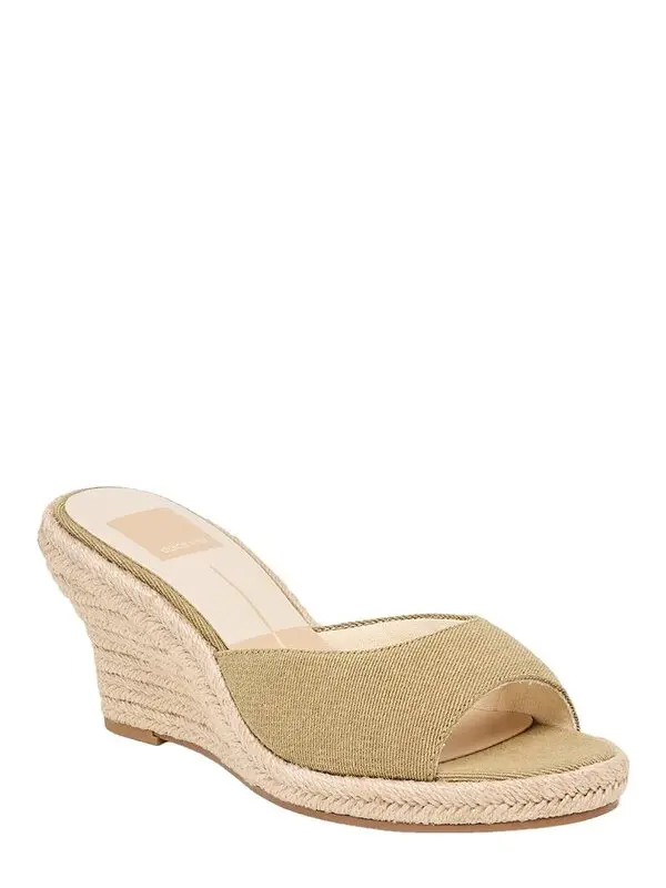 Dolce Vita Vaya Espadrille Wedge Sandals - Khaki Linen
