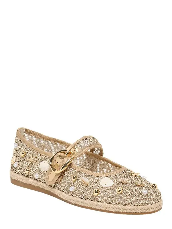 Dolce Vita Ralph Embellished Flats - Gold Beaded Raffia