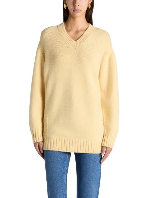 Bottega Veneta Twisted V-neck Cashmere Sweater - 9311 Butter