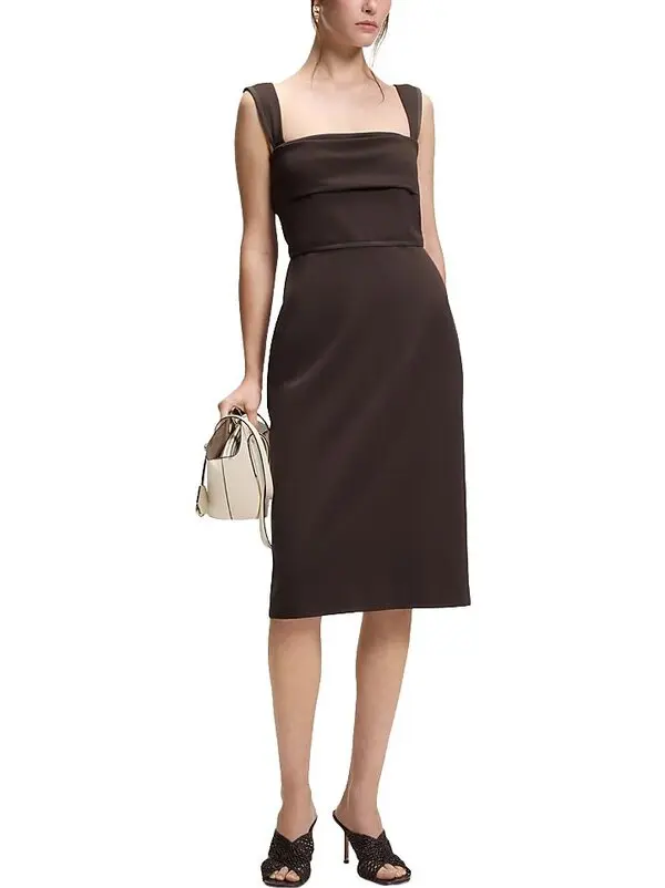 BOSS Drapera Jersey Dress - Dark Brown