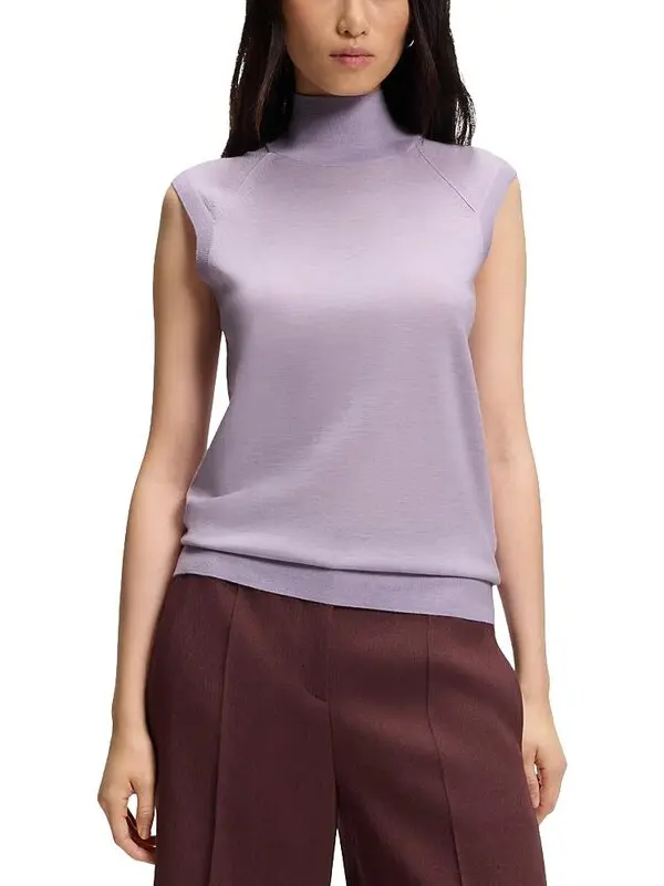 BOSS Wool Turtleneck Sweater - Open Prple