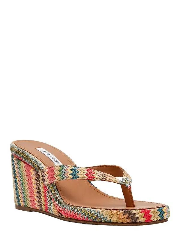 Steve Madden Playing Wedge Sandals - Bright Multi
