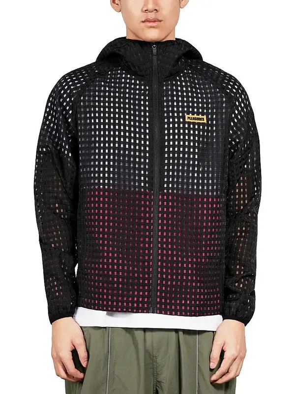PLEASURES System Hooded Basketweave Jacket - Black