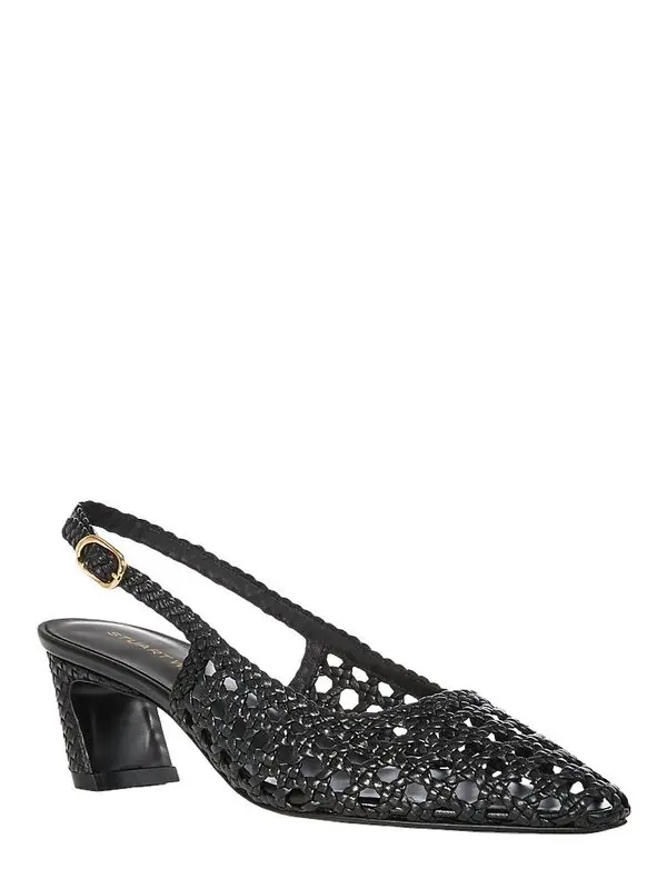 STUART WEITZMAN Stassi 50 Woven Slingback Pumps - Black