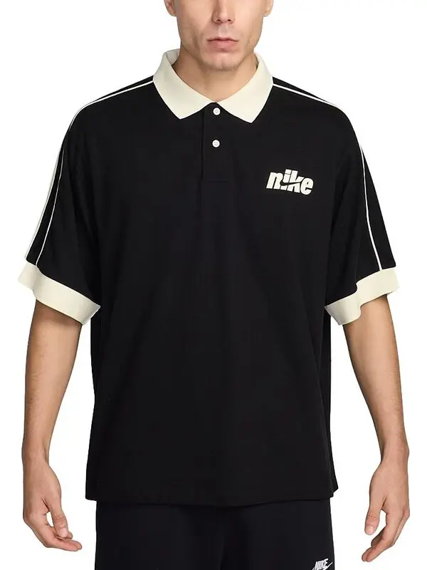 Nike Club Futbol Short Sleeve Polo Shirt - Black/sail