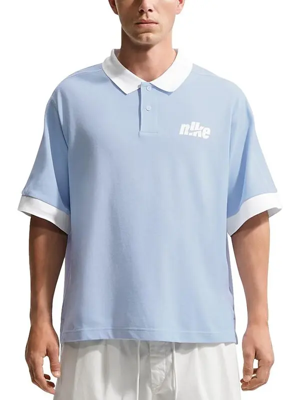 Nike Club Futbol Short Sleeve Polo Shirt - Hydrogen Blue/white