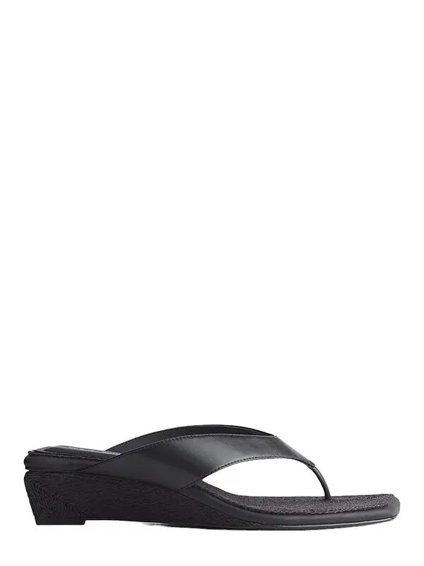 Rag & Bone Jo Thong Wedge Sandals - Black Jute