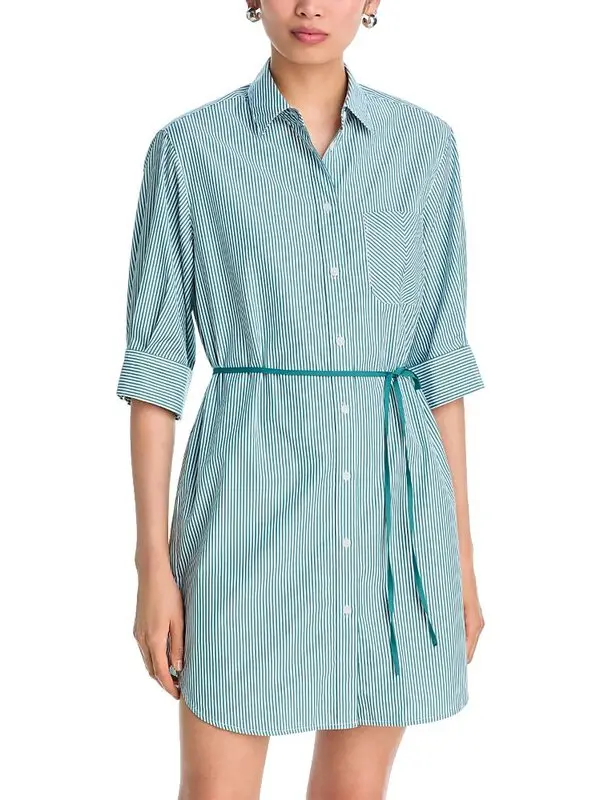 Rag & Bone Lucia Stripe Mini Dress - Teal Stripe