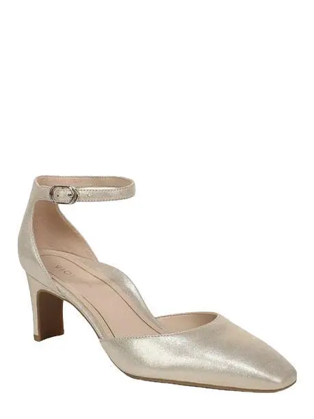 Vionic Scarlett Ankle Strap Pumps - Gold Leather
