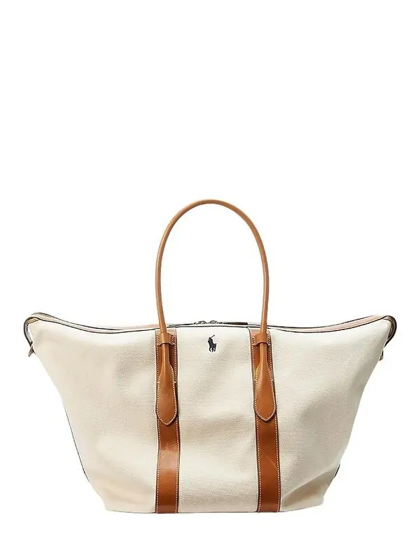 Polo Ralph Lauren Canvas Tote Bag - Natural/cuoio