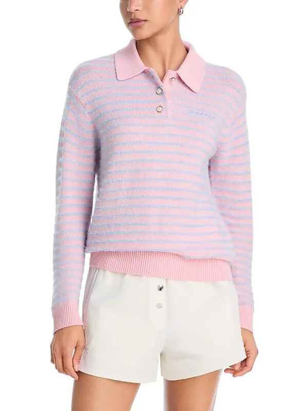 Casablanca Fluffy Polo Sweater - Pink