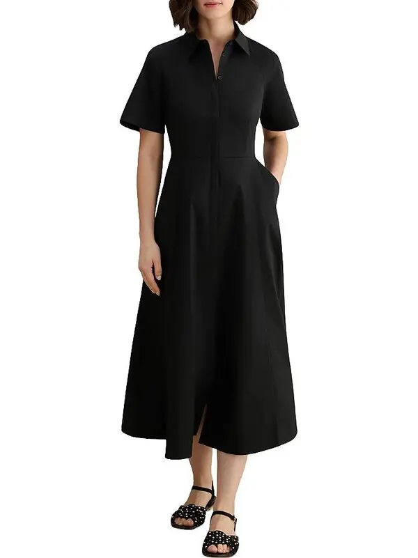 HOBBS LONDON Amaia Midi Shirt Dress - Black