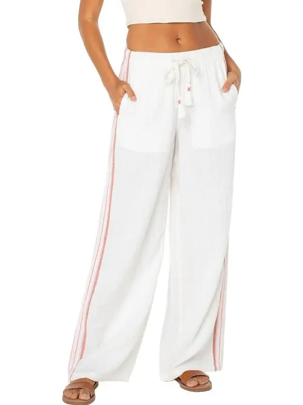 Roxy Wide Leg Cotton Pants - Cloud Dancer