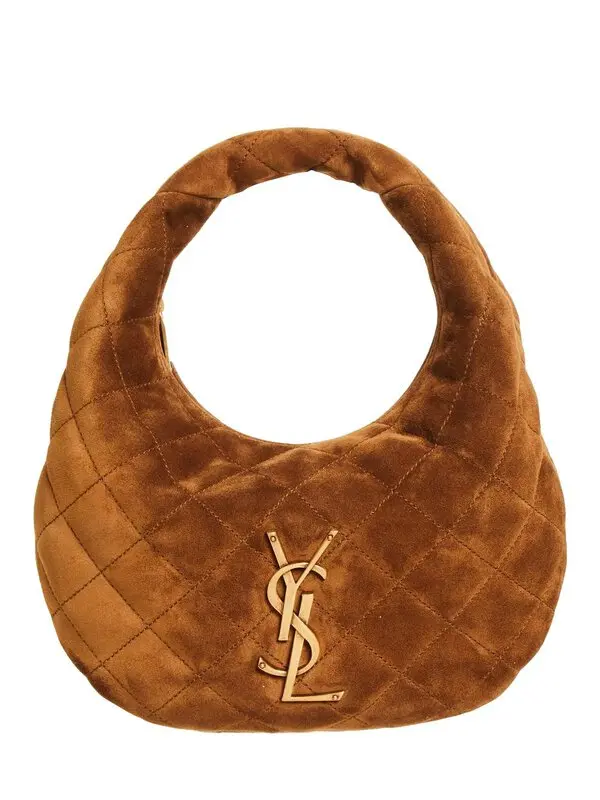 Saint Laurent Icarino Quilted Suede Top Handle Bag - Caramel Cognac