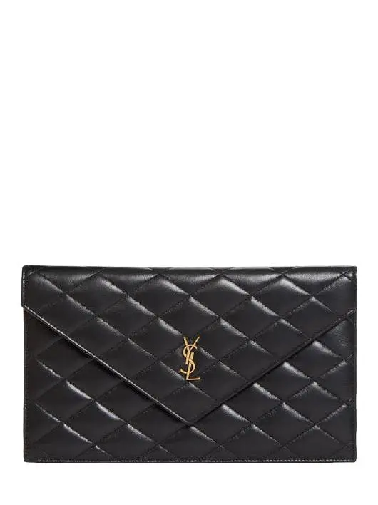 Saint Laurent Paris Diamond Quilt Pouch - Noir