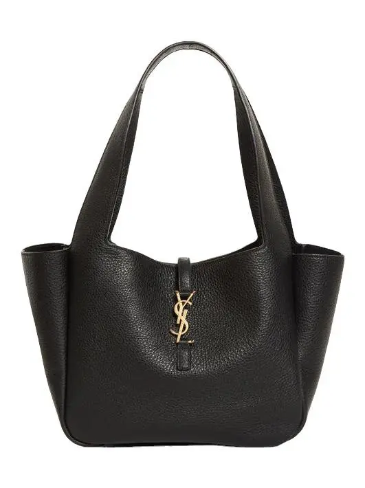 Saint Laurent Small Le 5 À 7 Bea Leather Tote - Black