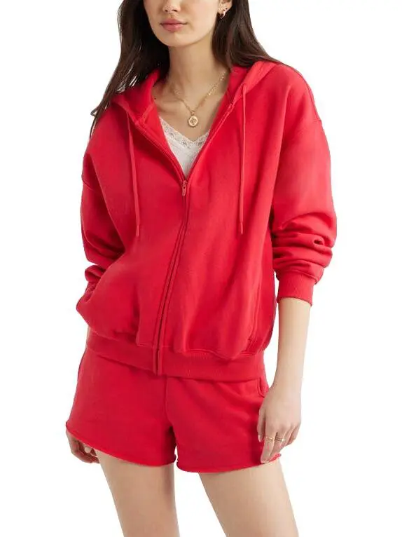 Bp. Bubble Zip Up Hoodie - Red Saucy