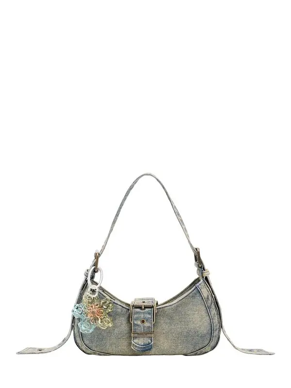 Desigual Denim Shoulder Bag - Light Green