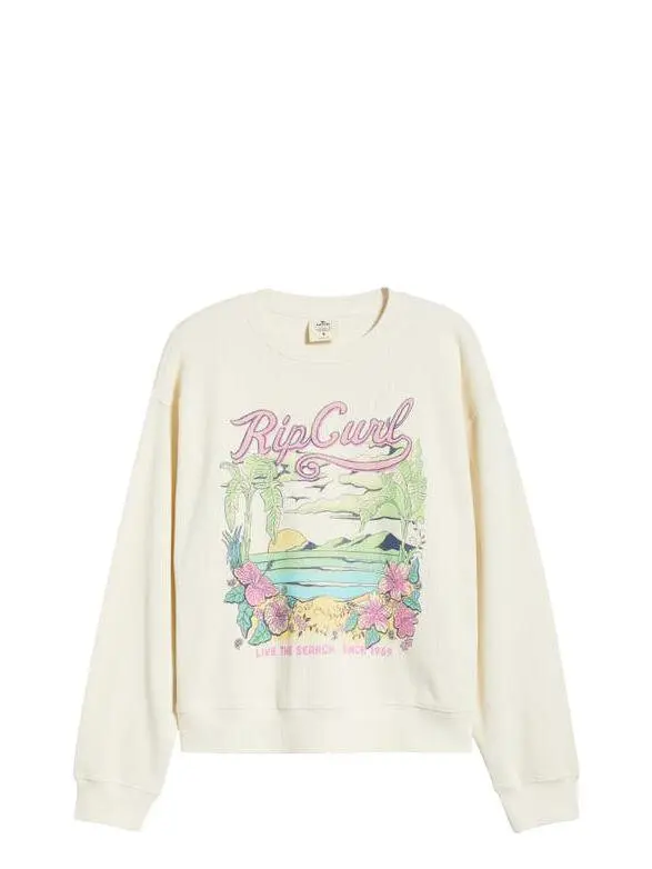 Rip Curl Saloon Relaxed Graphic Sweatshirt - Bone