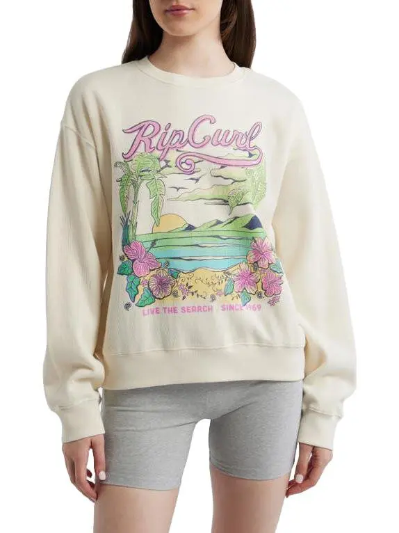 Rip Curl Saloon Relaxed Graphic Sweatshirt - Bone
