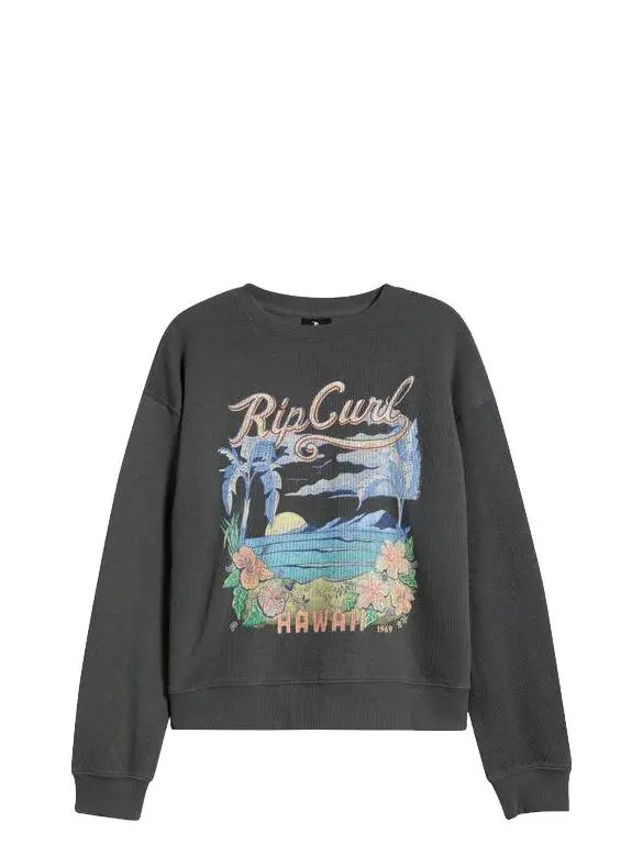 Rip Curl Saloon Relaxed Graphic Sweatshirt - Hawaii Washed Black