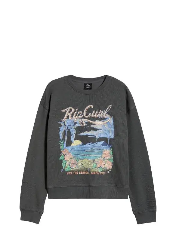 Rip Curl Saloon Relaxed Graphic Sweatshirt - Washed Black
