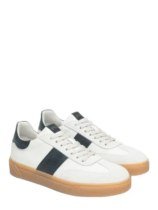 NEROGIARDINI Leather Low Top Sneaker - White/navy