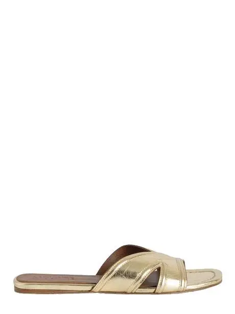 Zadig&Voltaire Azora Metallic Slide Sandal - Gold