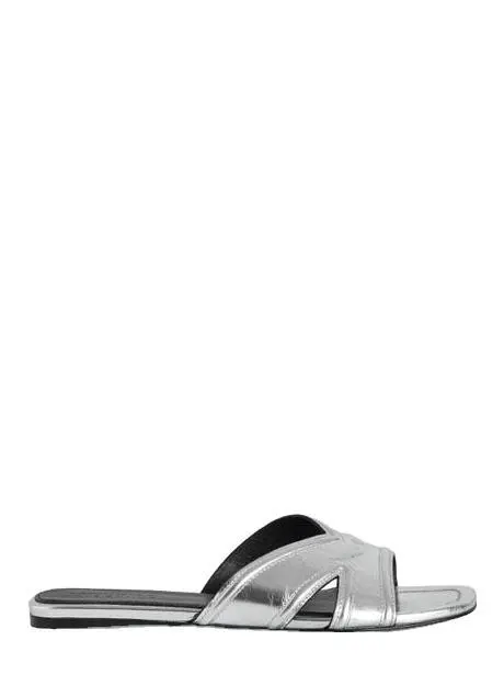 Zadig&Voltaire Azora Metallic Slide Sandal - Silver