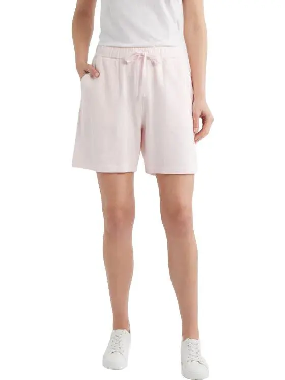 Eileen Fisher Organic Cotton Drawstring Walking Shorts - Crystal Pink