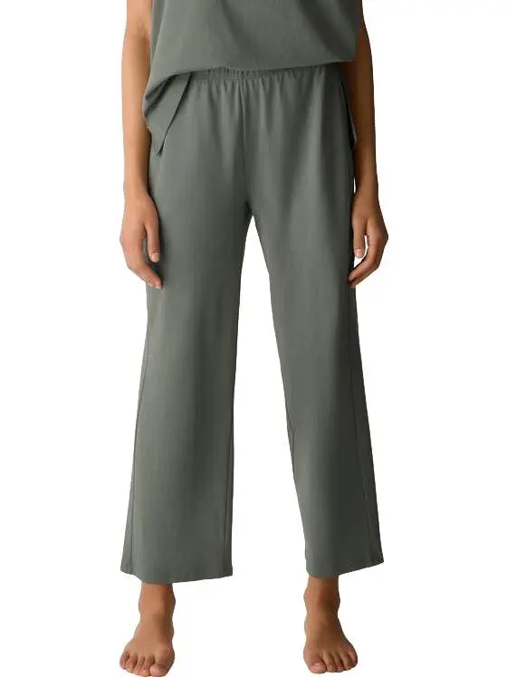 Eileen Fisher Pull-on Organic Cotton Ankle Pants - Agave