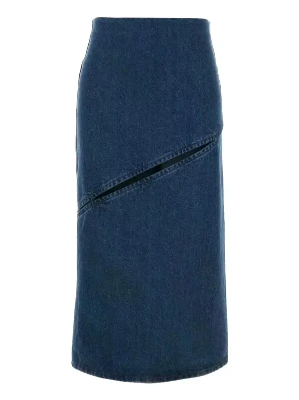 JIL SANDER Cut-out Denim Skirt - Blue