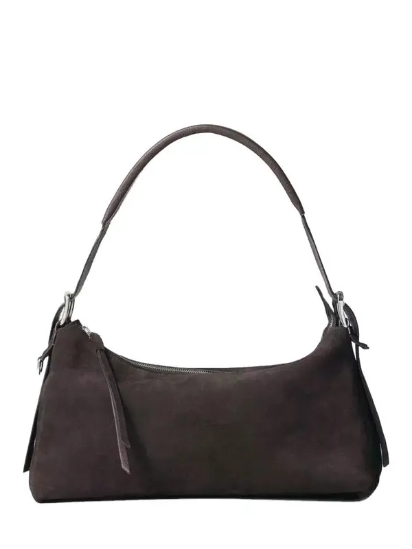 LEMAIRE Belted Suede Shoulder Bag - Brown