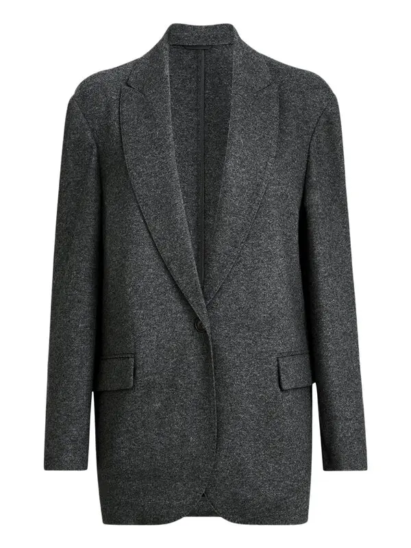 Brunello Cucinelli Cashmere Jersey Single-breasted Blazer - Black