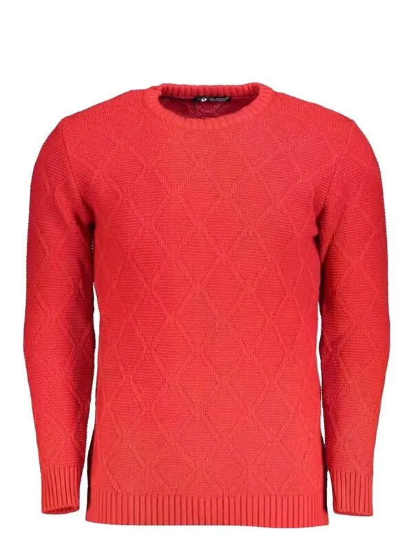 U.S. Grand Diamond-knit Cotton Sweater - Red