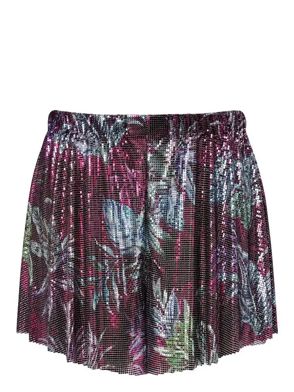 Rabanne Printed Chainmail Shorts - Purple