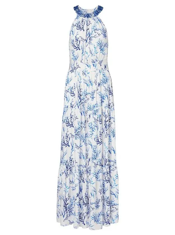 Melissa Odabash Isadora Beaded Maxi Dress - White