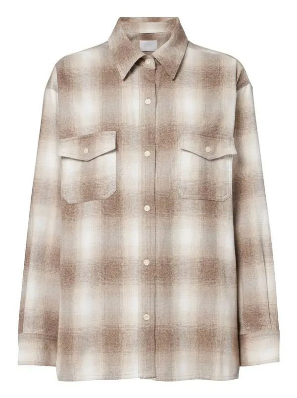 Citizens Of Humanity Kota Checked Cotton Flannel Shirt - Brown