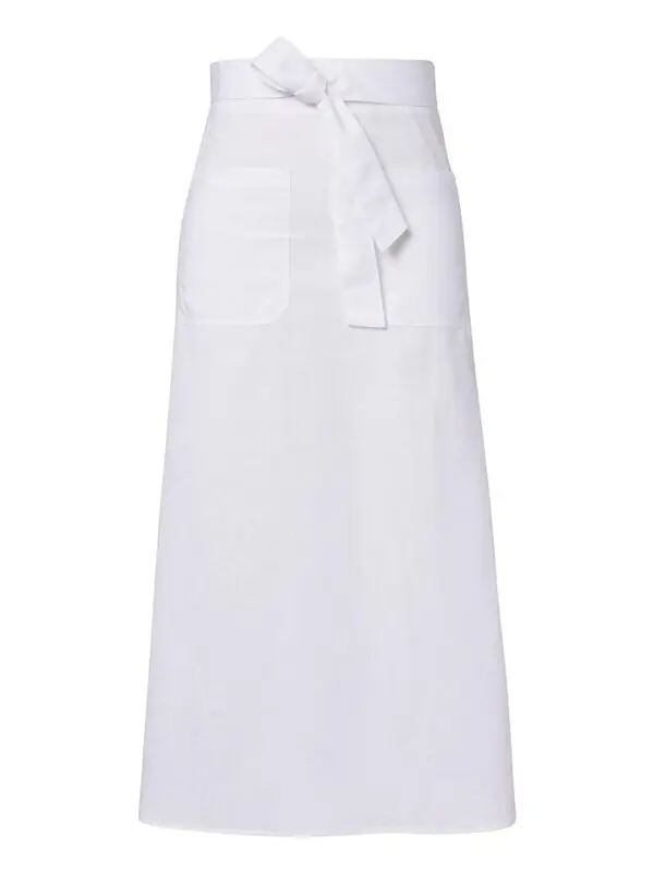 TOTEME Cotton And Linen Midi Skirt - White